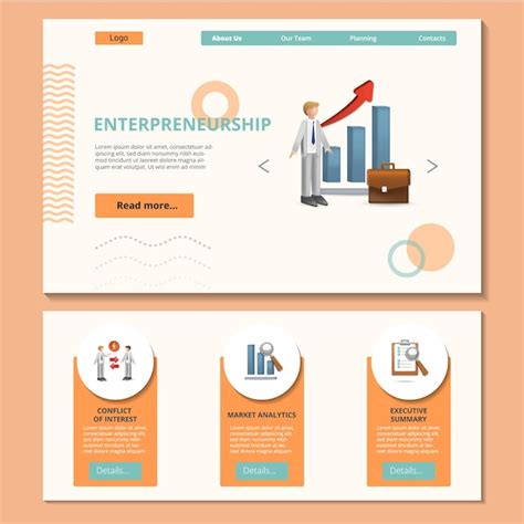 Plantilla de sitio web de página de destino plana empresarial conflicto