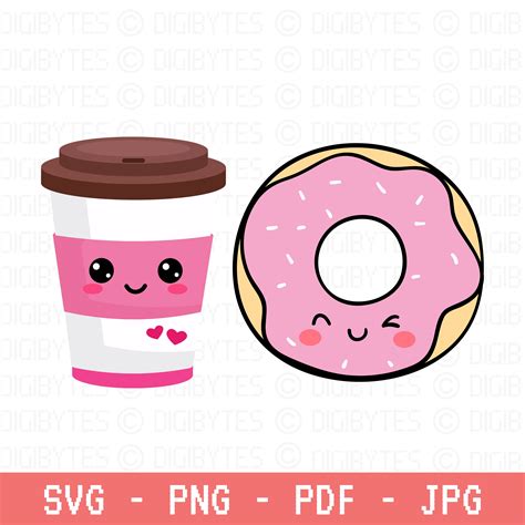 Perfect Match Kawaii Clipart Set Cute Food Clip Art Friendship Etsy