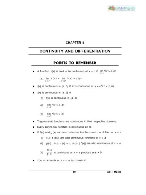 continuity and differentiation points to remember pdf continuous function trigonometric