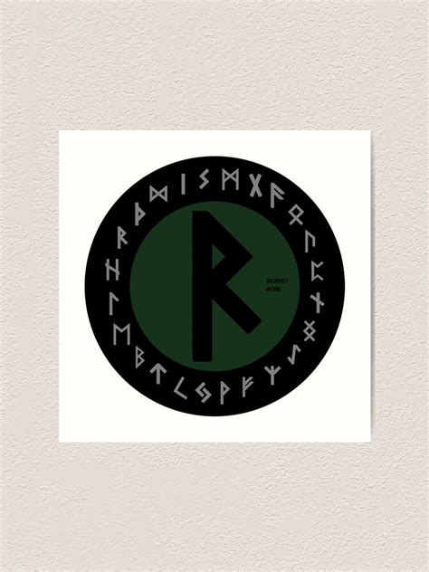 Green Raidho Elder Futhark Viking Rune Symbol Art Print For Sale By