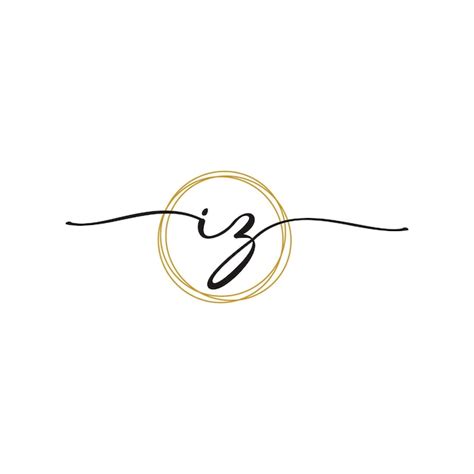 Premium Vector Gold I Z Initial Script Letter Beauty Logo Template