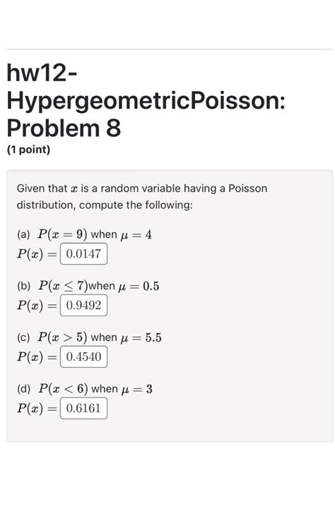 solved hw12 hypergeometricpoisson problem 8 1 point