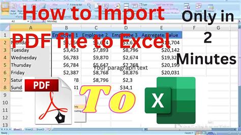 how to import pdf file to excel pdf ko excel me kaise laaye yt