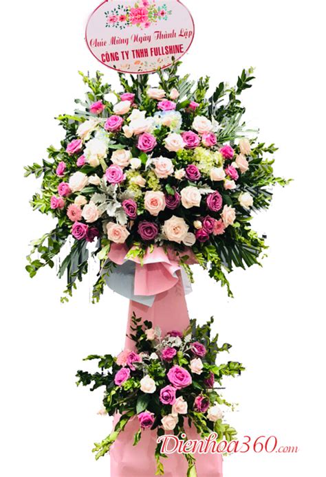 Hoa chúc mừng ngày thành lập công ty lãng hoa đẹp kệ chúc mừng
