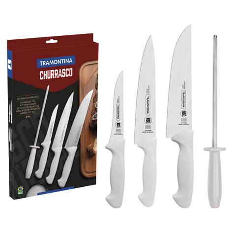 Jogo de Facas para Churrasco Tramontina em Aço Inox Cabo