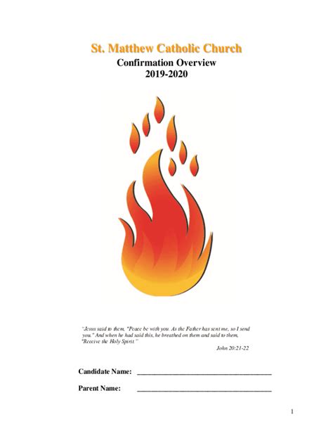 Fillable Online Stmatthewcatholic OrgConfirmation OverviewConfirmation