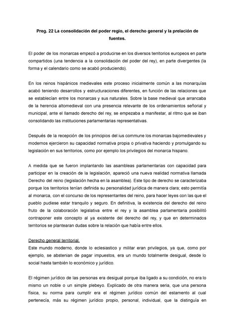 Preg 22 de historia del derecho Preg 22 La consolidación del poder