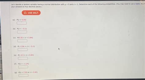 solved let z denote a random variable having a normal