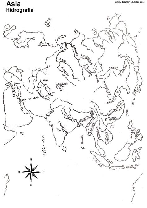 Dibujos de Mapas de Asia y Paises para colorear Colorear imágenes