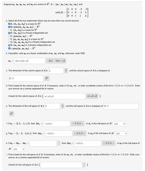 solved suppose a1 a2 a3 a4 and a5 are vectors in