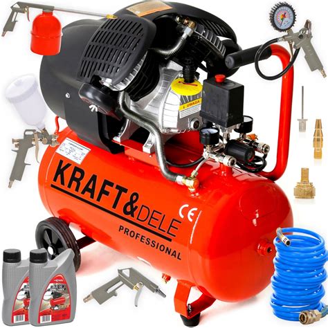 KOMPRESOR OLEJOWY SPRĘŻARKA 50L 2 TŁOKI ZESTAW 8W1 KD1484 KD413 2x