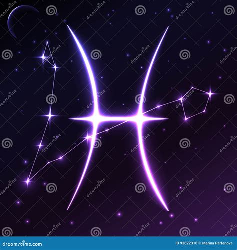 Spazi Il Simbolo Dei Pesci Del Concetto Dell Oroscopo E Dello Zodiaco
