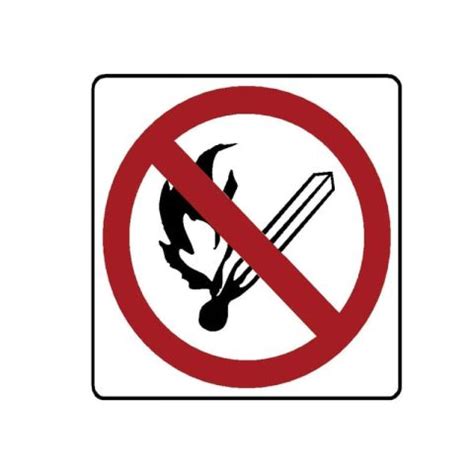 No Naked Flame Fire Safety Sign X Mm