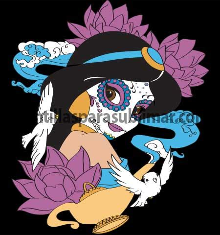 JAZMIN Catrina Halloween Vector Plantillas Para Sublimar
