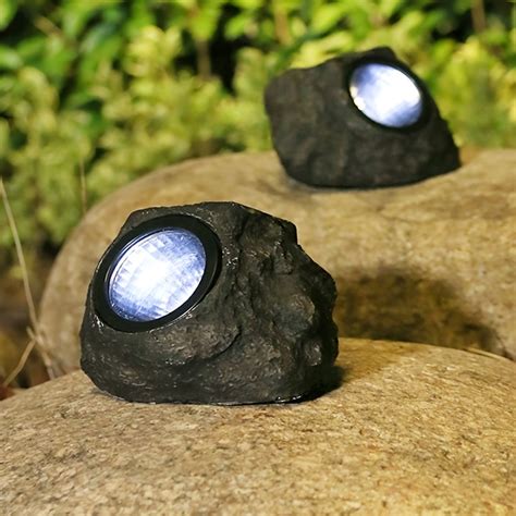 1pc Led Solar Rock Lights Stone Lights Outdoor Waterproof Light For