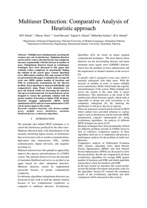 pdf multiuser detection comparative analysis of heuristic approach