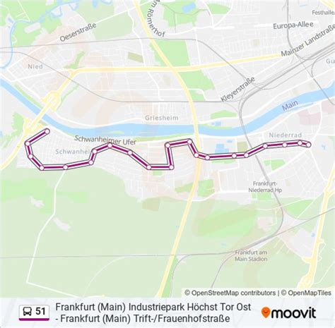 51 Route Fahrpläne Haltestellen Karten Frankfurt Main