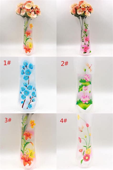 Four Different Vases With Flowers Painted On Them