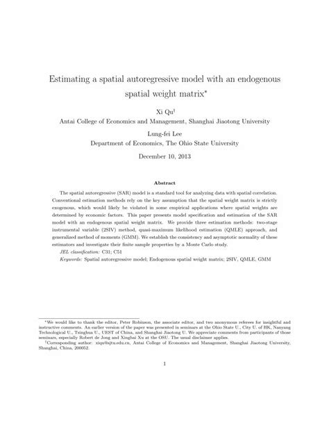 pdf estimating a spatial autoregressive model with an xi uploads 3 1 6 5