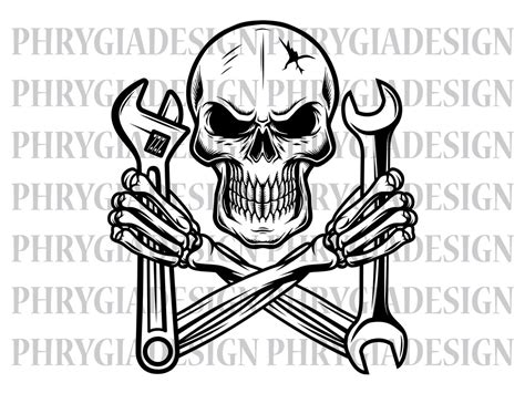 Skull Mechanic Svg Png Skull Svg Wrenches Svg Repair Svg Etsy