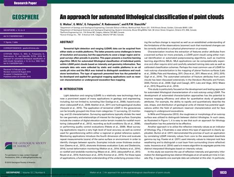 pdf an approach for automated lithological classification of point clouds