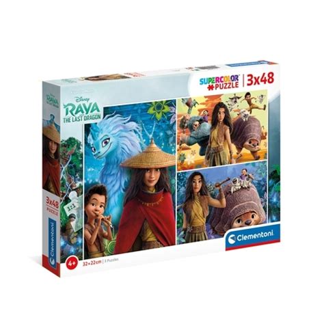 Puzzle 3x48 peças RAYA E O ÚLTIMO DRAGÃO Clementoni Disney Puzzles