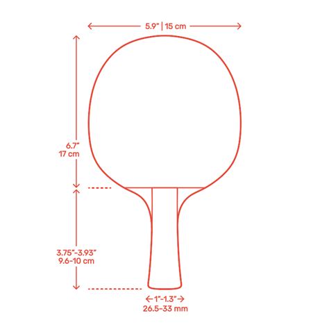 Table Tennis Rackets Paddles Dimensions Drawings Dimensions Guide