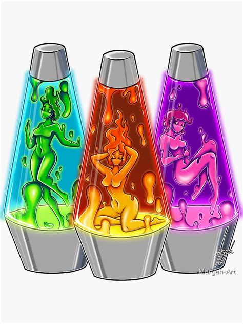 All Three Lava Lamp Girls Sticker For Sale By Maryah Art Art