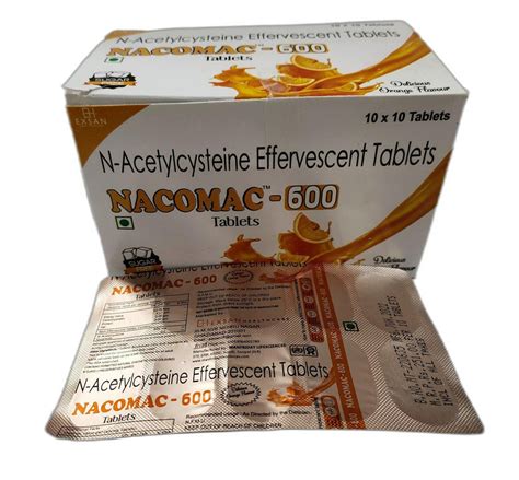 Nacomac 600mg N Acetylcysteine Effervescent Tablets At Rs 2510 Box