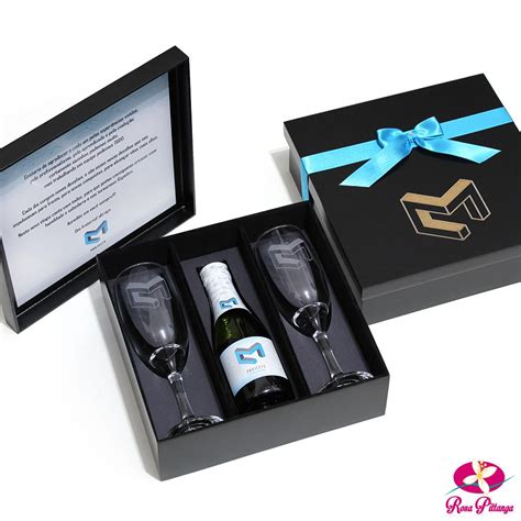 Brinde Corporativo Kit Champanhe Personalizado Mini Espumante