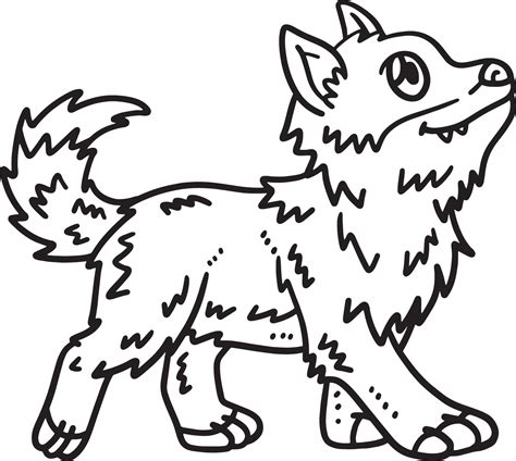 desenho de bebê lobo isolado para colorir para crianças 17197803 Vetor