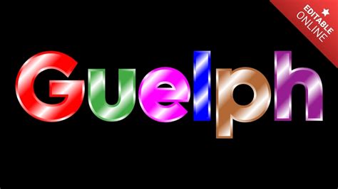 Guelph Letras Colores Editables En Línea Generador de Efectos de Texto