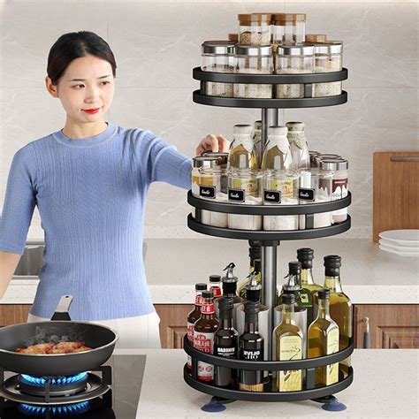 Jual Rak Bumbu Berputar 360 Derajat Dapur Di Bawah Wastafel Rak Panci