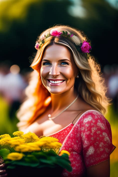 Lexica A Swedish Woman Celebrating Midsummer