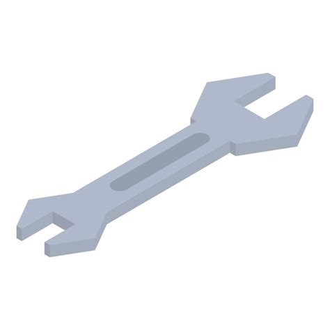 Icono de llave inglesa isométrica del icono de vector de llave inglesa