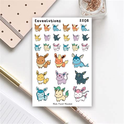 Eeveelution Sticker Sheet Not Your Noona S Ko Fi Shop Ko Fi Where