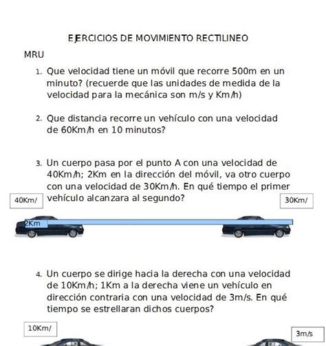 Lista 104 Foto Ejercicios De Movimiento Rectilineo Uniforme Resueltos