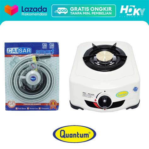 Paket Kompor Gas Quantum 1 Tungku QGC 101RB Bonus Selang Gas 1 8 Meter