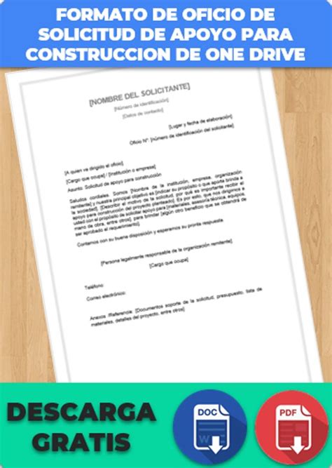 Oficio de solicitud de apoyo para construcción Ejemplos y Formatos