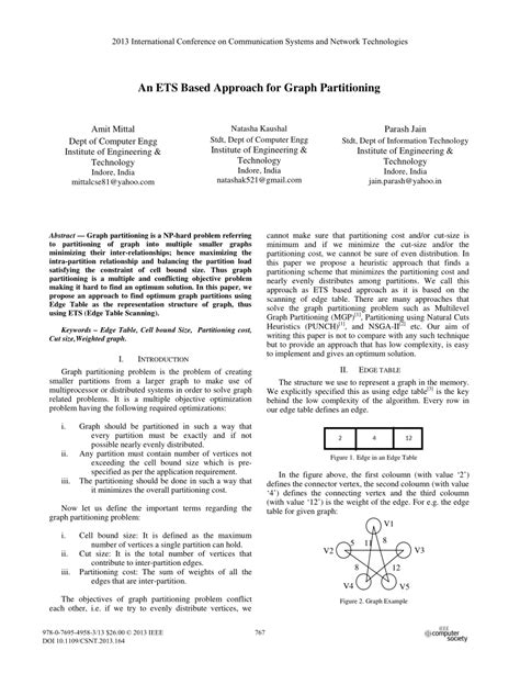 pdf an ets based approach for graph partitioning
