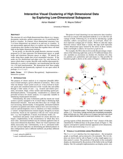 pdf interactive visual clustering of high dimensional data by exploring low dimensional subspaces
