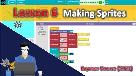 EP6 lesson 6 Making Sprites สอน code org Express Course 2021 YouTube