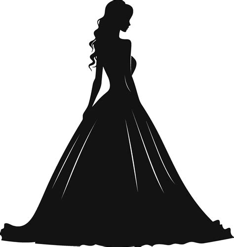 Silueta De Un Hermosa Mujer En Boda Vestir En Aislado Antecedentes