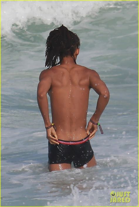 Jaden Smith Wears Just His Calvins For A Dip At The Beach Photo