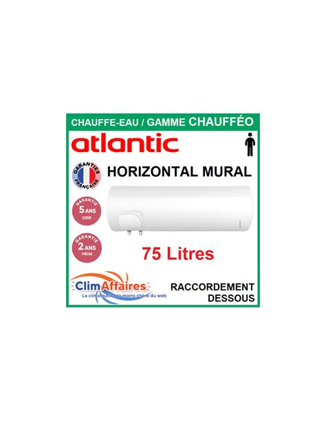 Chauffe Eau Électrique Atlantic CHAUFFÉO Horizontal Mural RD 75 L