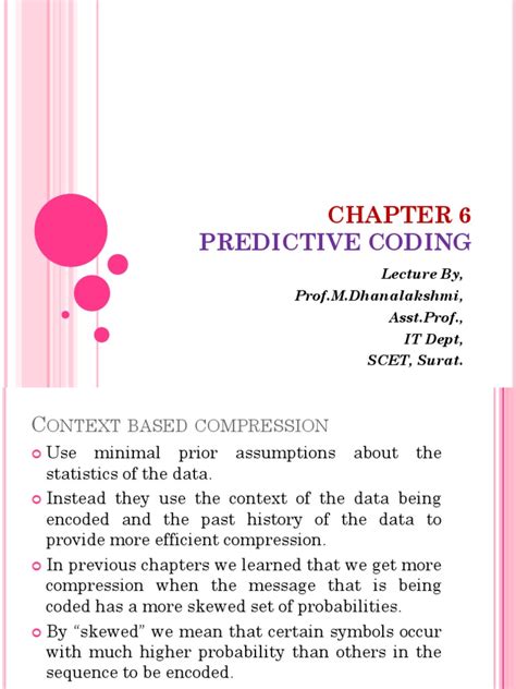 chapter 6 predictive coding pdf data compression encodings