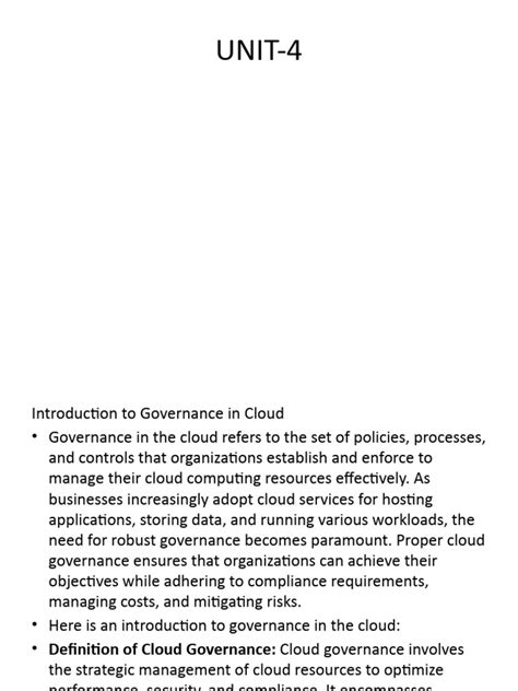 unit 4 cloud computing pdf cloud computing governance
