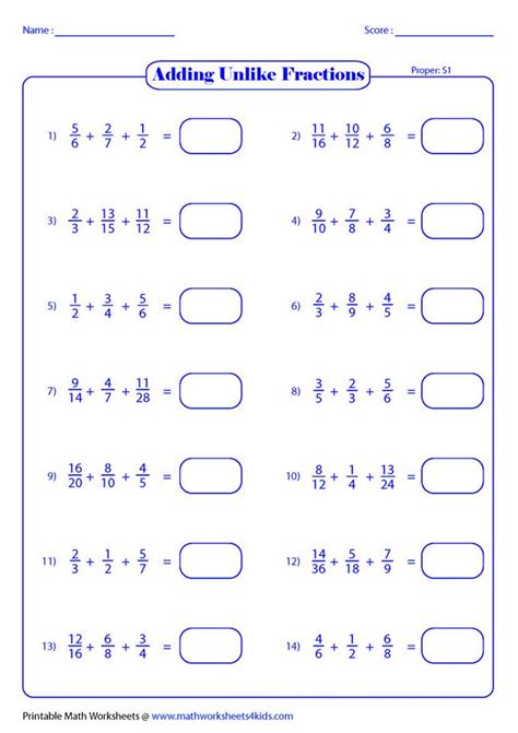 adding unlike fractions hoeden homeschool support