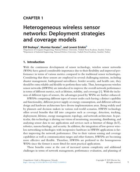 pdf heterogeneous wireless sensor networks deployment strategies and coverage models