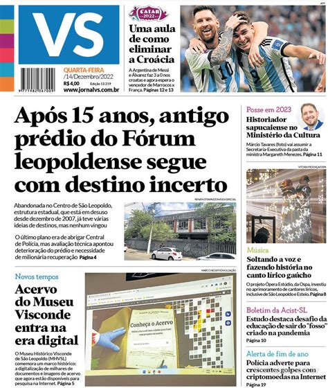 Capa Jornal VS Edição Quarta 14 de Dezembro de 2022